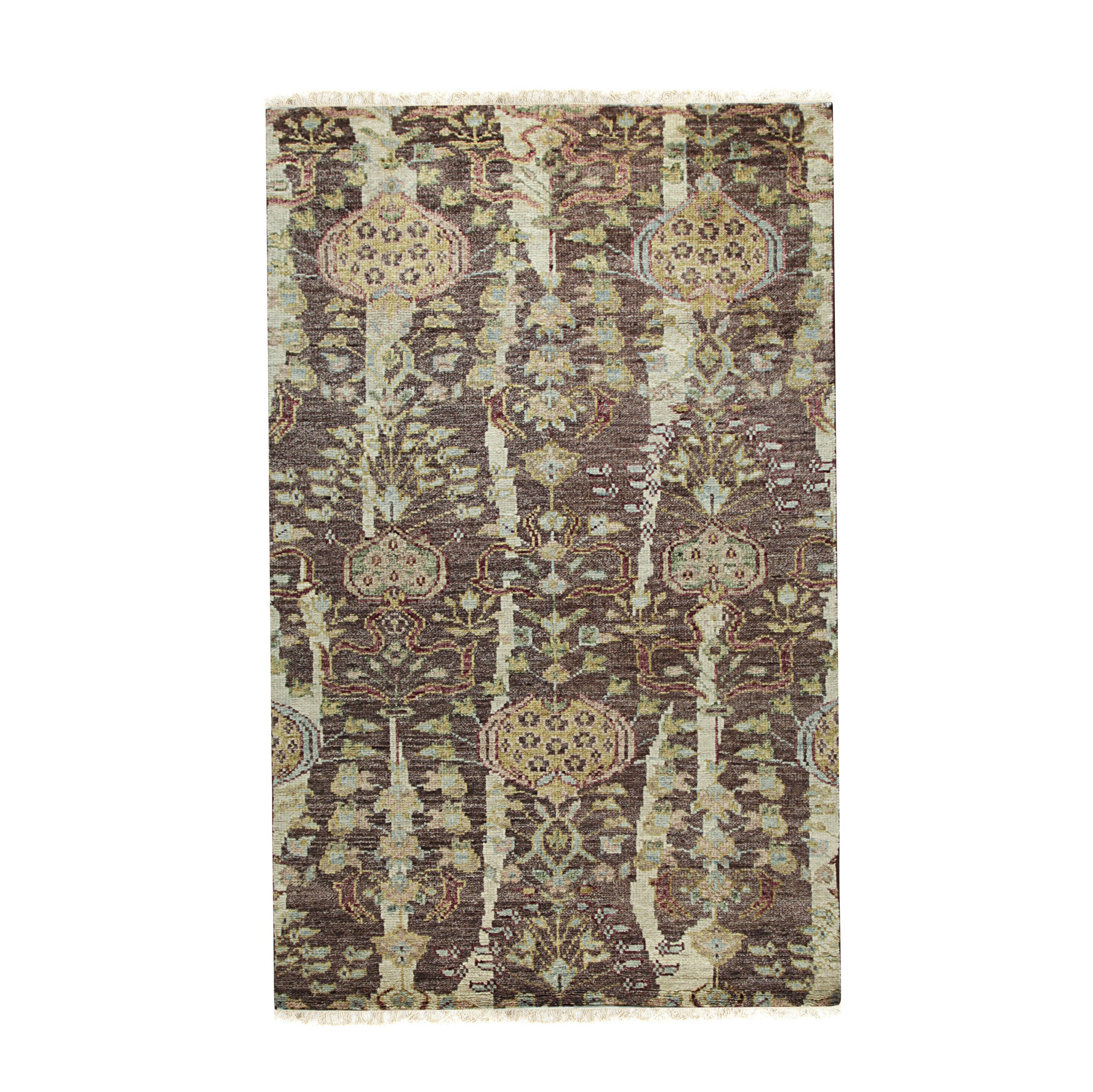 Rosalind Wheeler Caitelyn Brown Hand Knotted Wool Rug | Wayfair