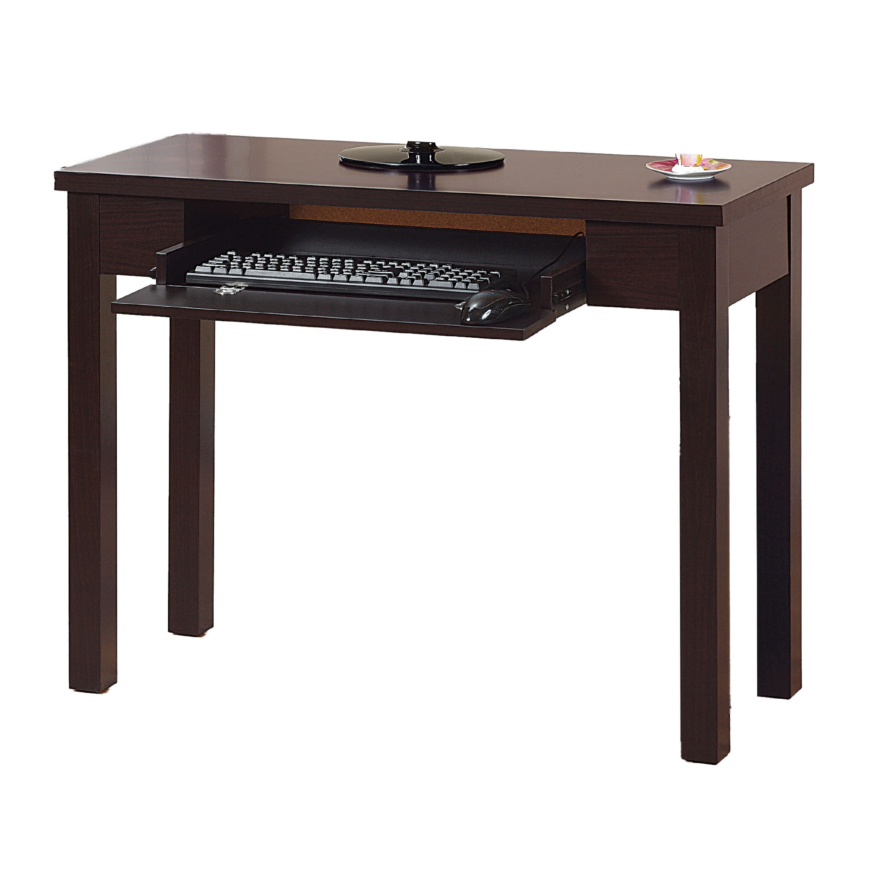Benjara Computer Desk, Flip-Down Keyboard Drawer, 39 Inch, Red Cocoa ...