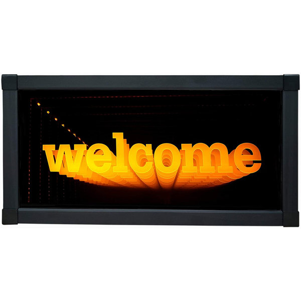 Latitude Run® Bright LED "Welcome" Sign Static Neon Light Tunnel Lamp ...