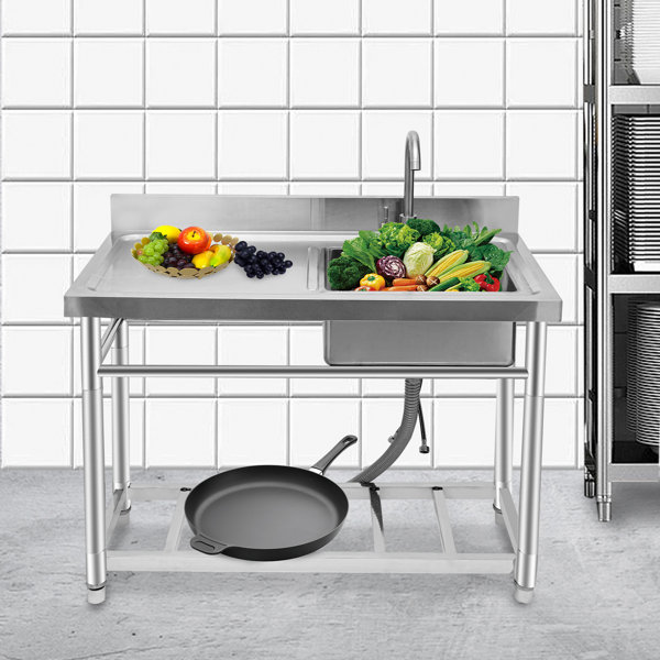 JOYDING Stainless Steel Kitchen Sink Free Standing Commercial ...