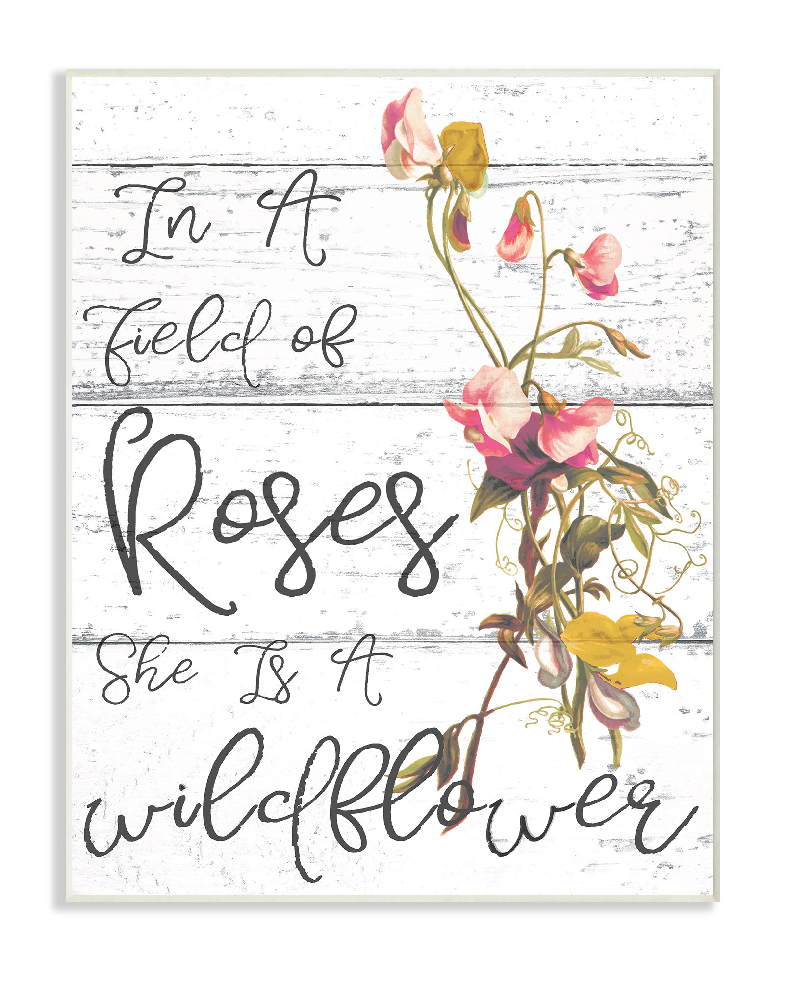 August Grove® Be A Wildflower Cursive Typography by Daphne Polselli ...