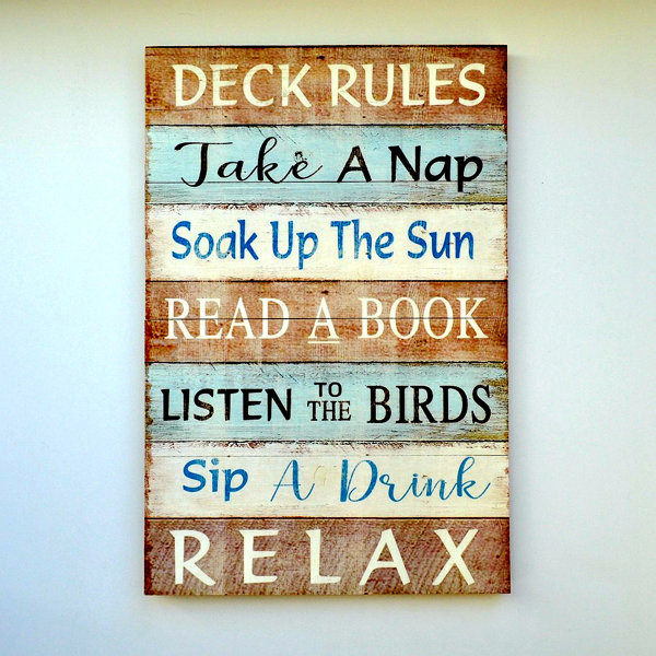 Trinx Deck Rules Sign - Wayfair Canada