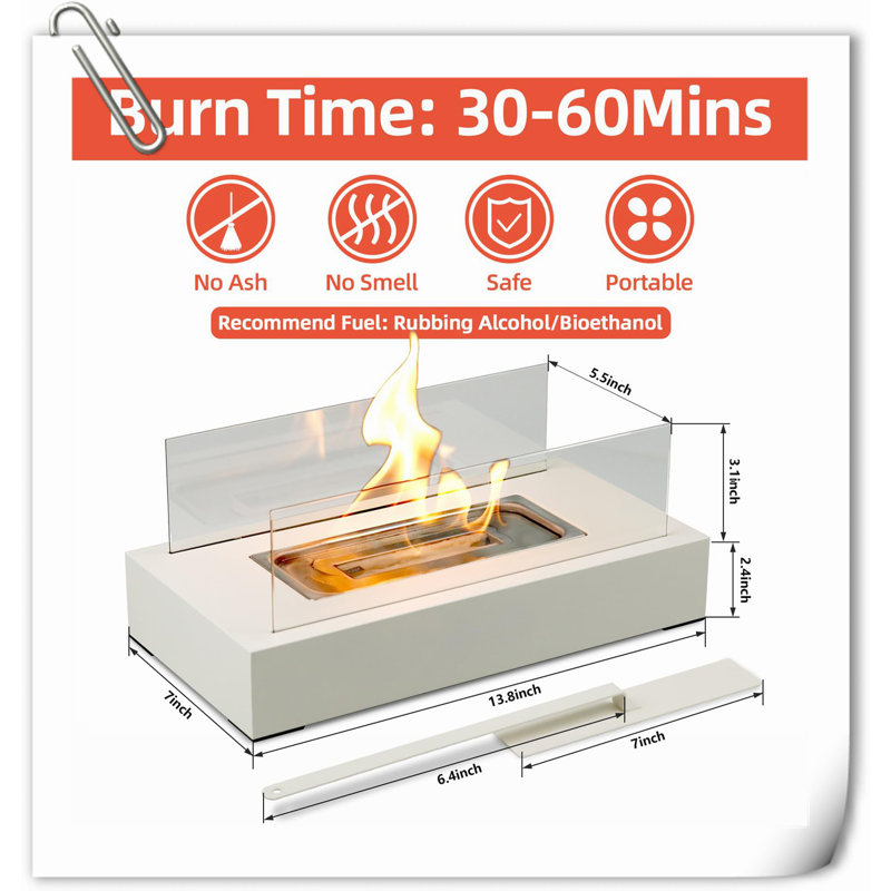 GLOBAL GIRLS LLC Tabletop Fire Tabletop Fireplace with Flame Guard ...