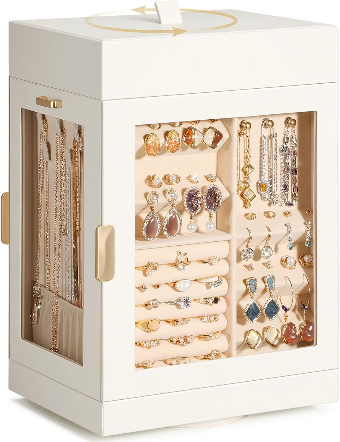 Mercer41 360° Rotating Jewellery Organizer - Large,White - Wayfair Canada