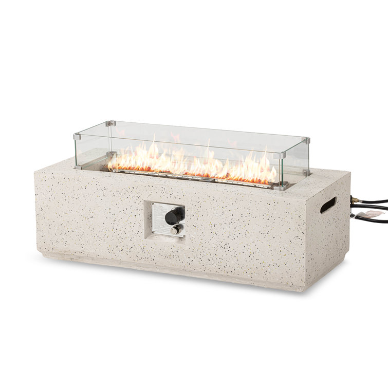 Wrought Studio™ Outdoor 42 Inch Propane Fire Pit Table, Rectangular ...
