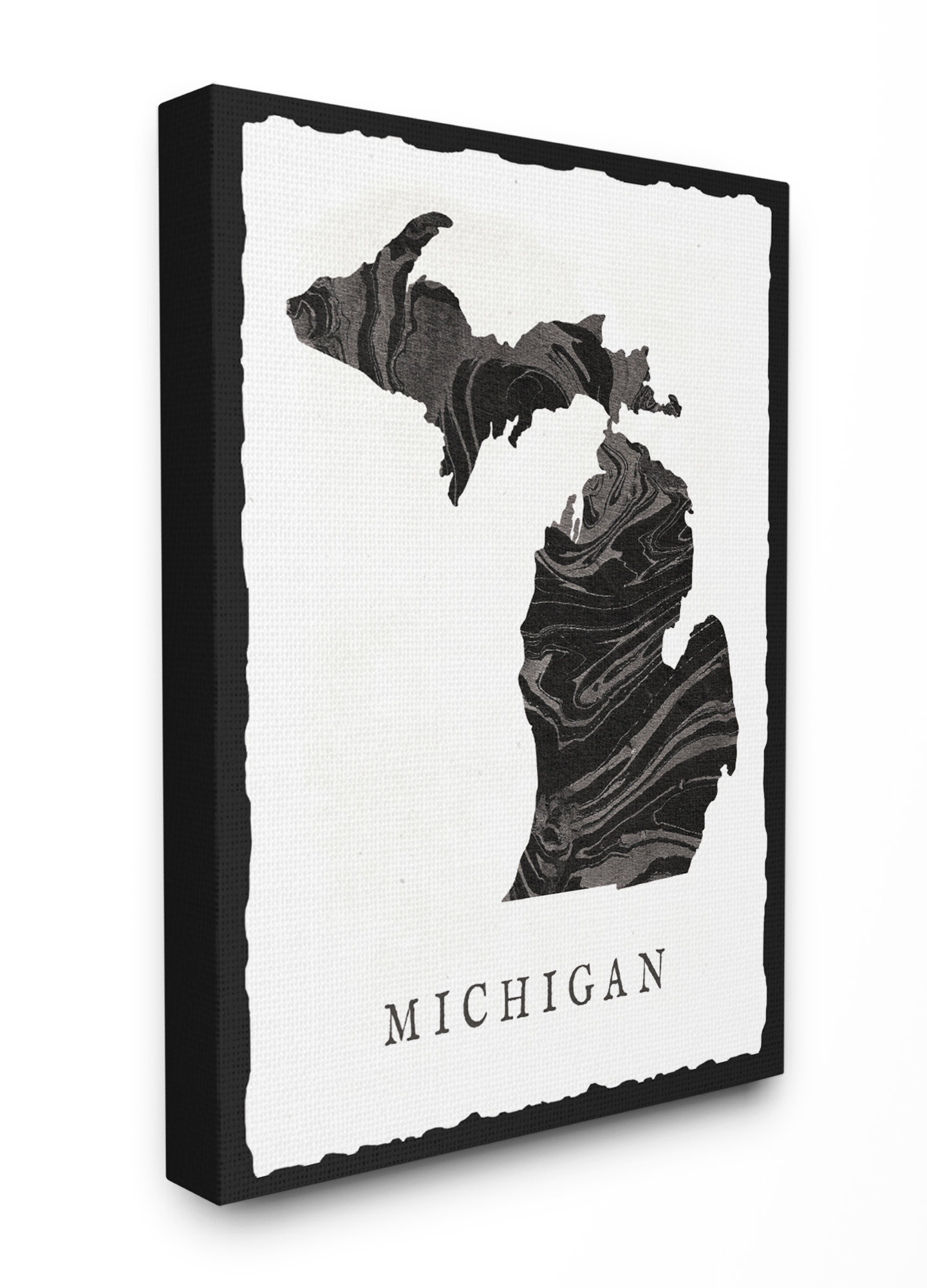 Ebern Designs 'Marbled Paper Michigan State Silhouette' Graphic Art ...