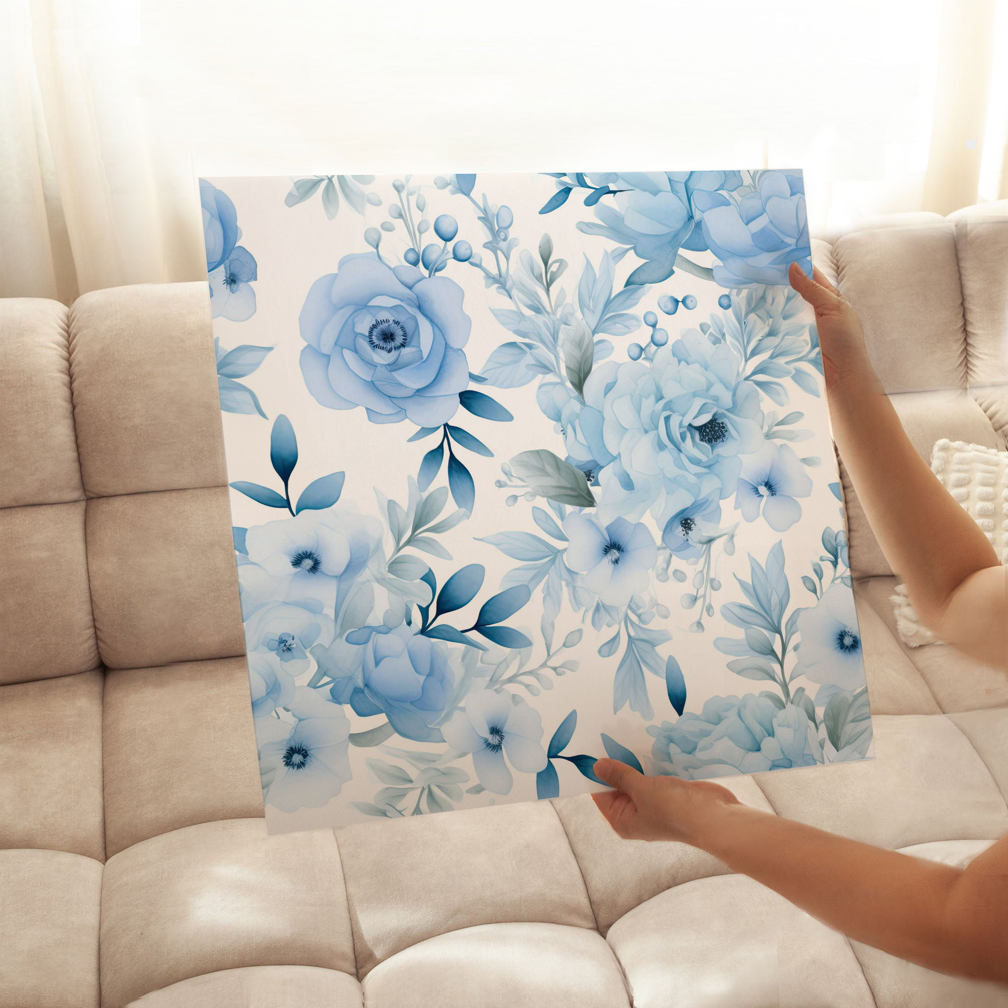 Winston Porter Floral Blue Flower Cottagecore Pattern VII Cottage ...