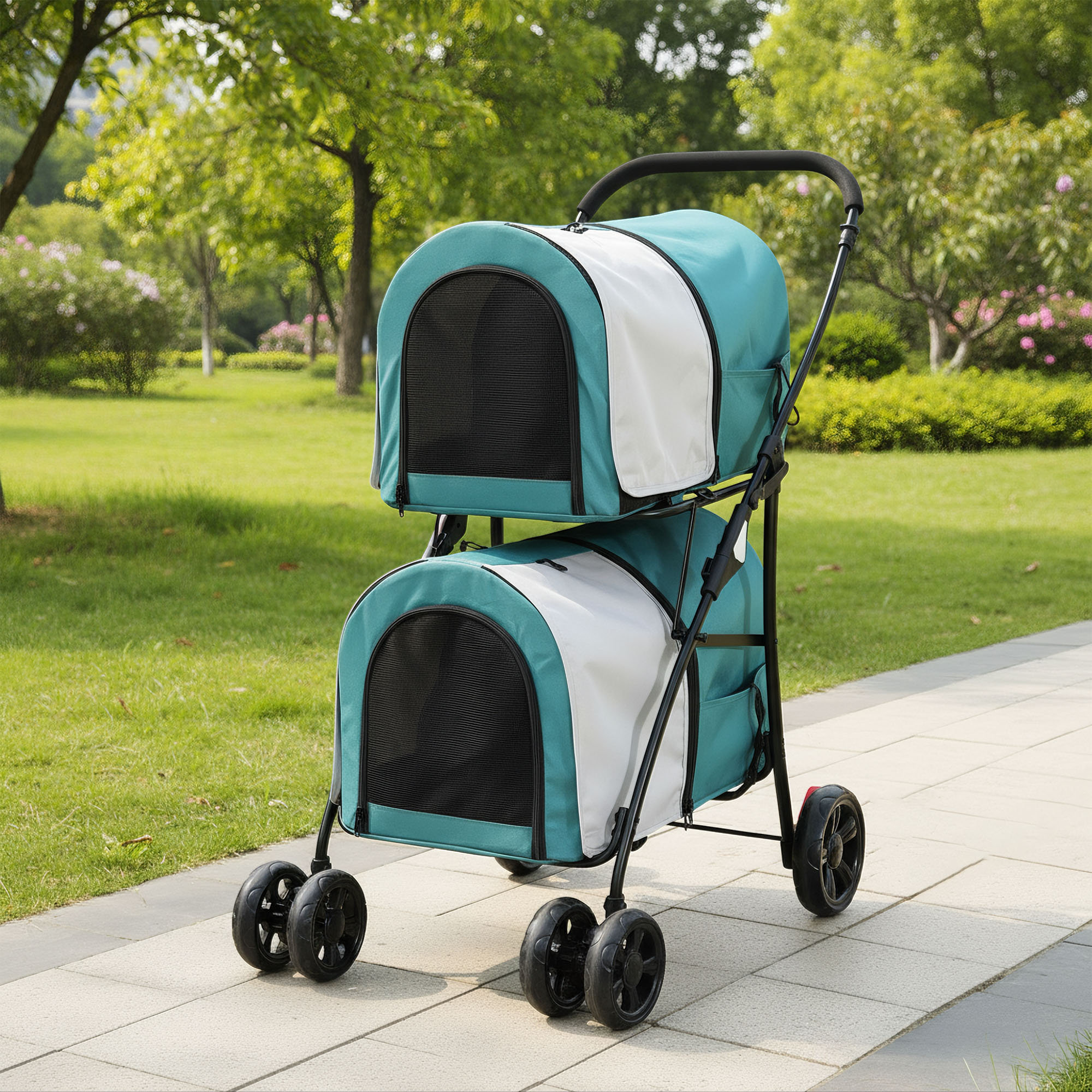 Balconera Double-Decker Dog Stroller, Pet Buggy, Capacity Up To 30Kg ...