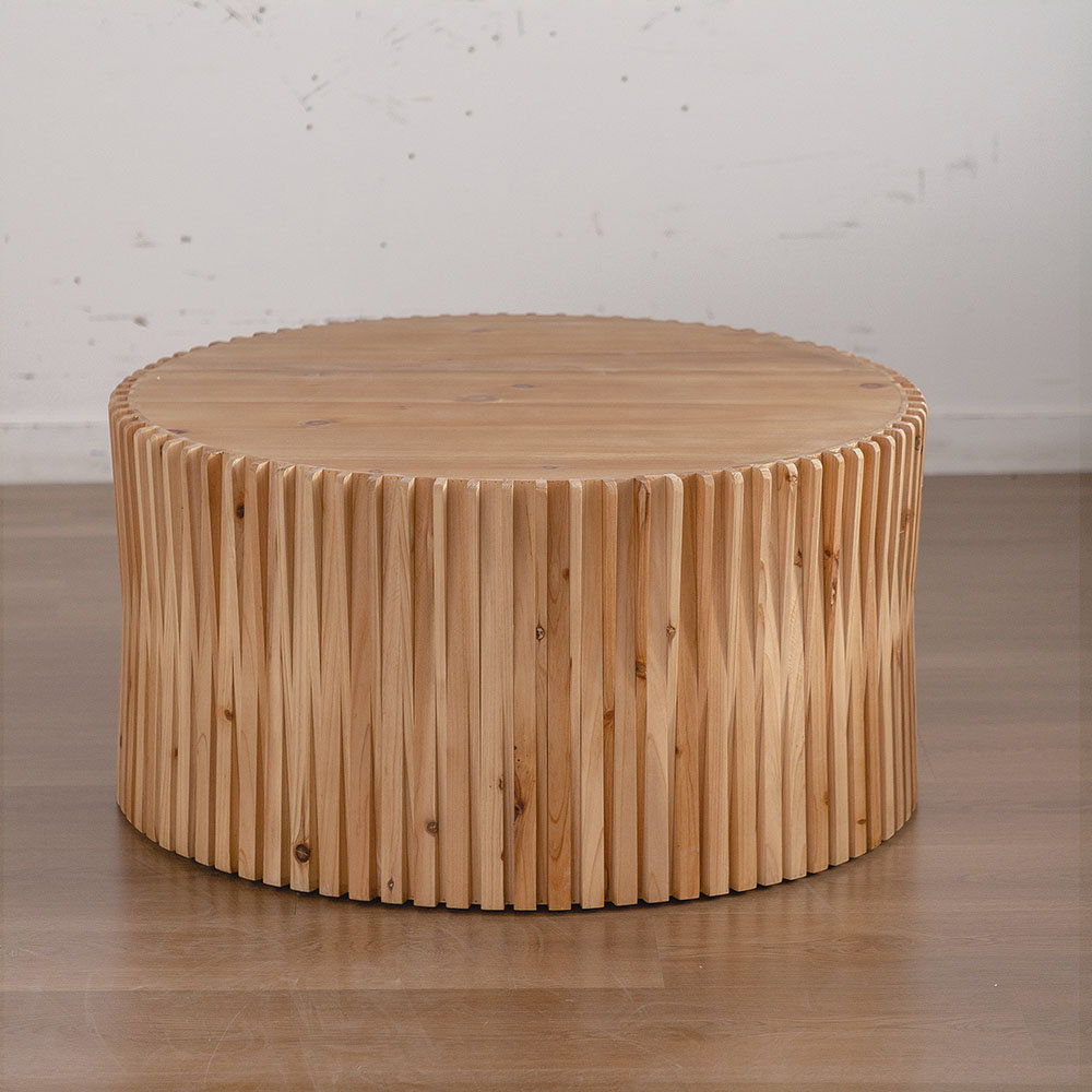 Dakota Fields Modern Coffee Table with Vertical Texture Relief Design ...