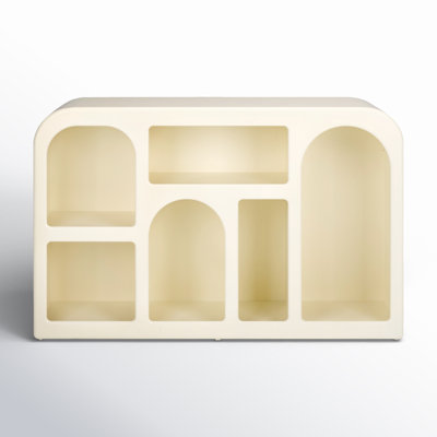 Ebern Designs 59" White Console Table, Modern Entryway Table with 6 ...