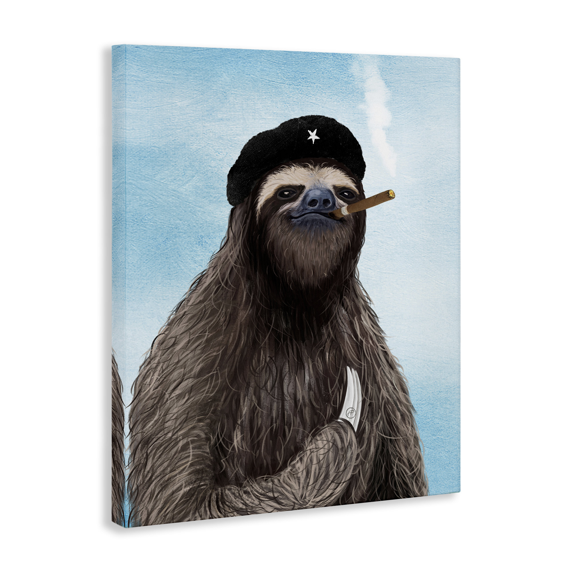 Trinx Captain Sloth & Cigar Canvas Wall Art by Paula Belle Flores | Wayfair