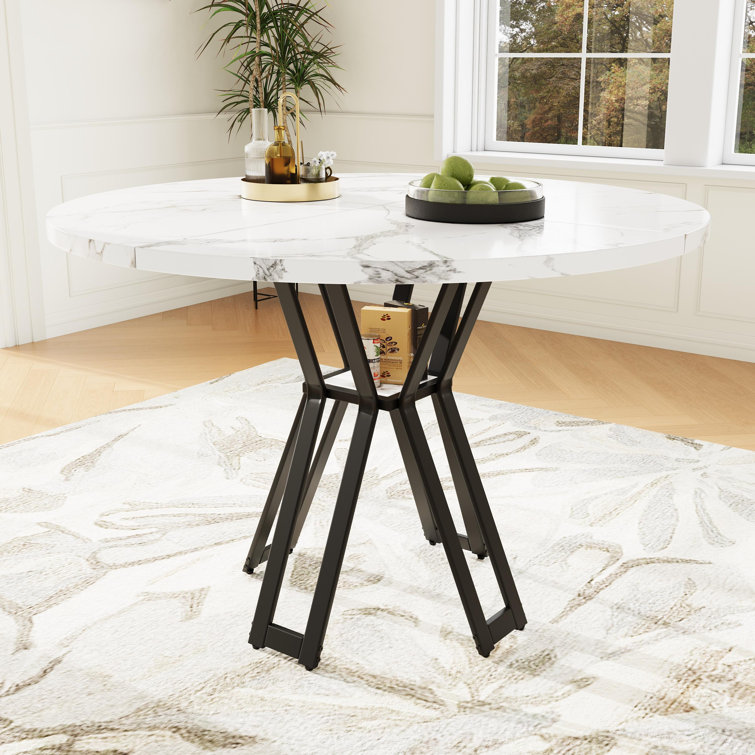 Fairmont Park Round Metal Base Dining Table | Wayfair.co.uk
