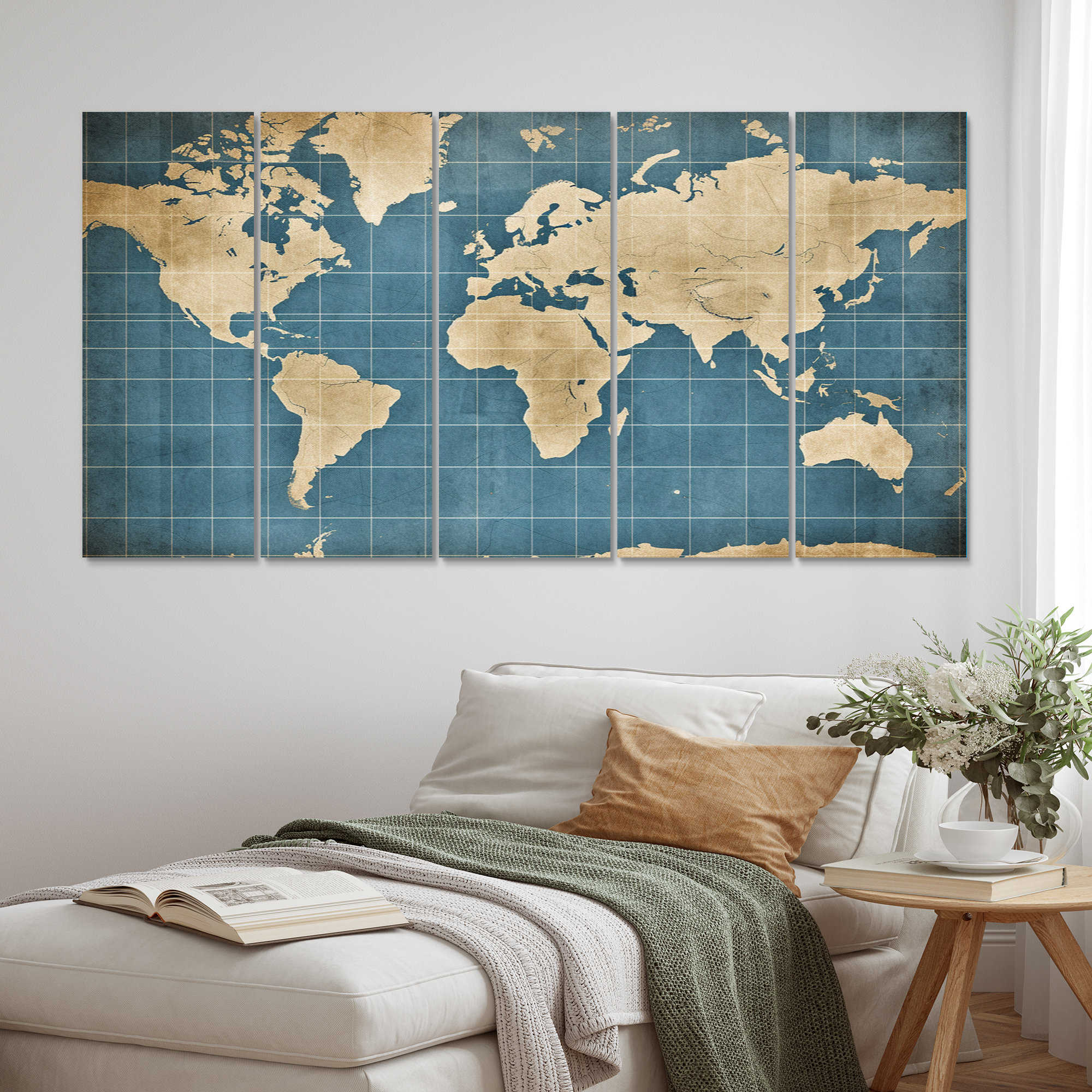 Longshore Tides Ancient Map Of The World V - Maps Canvas Wall Art - 5 ...