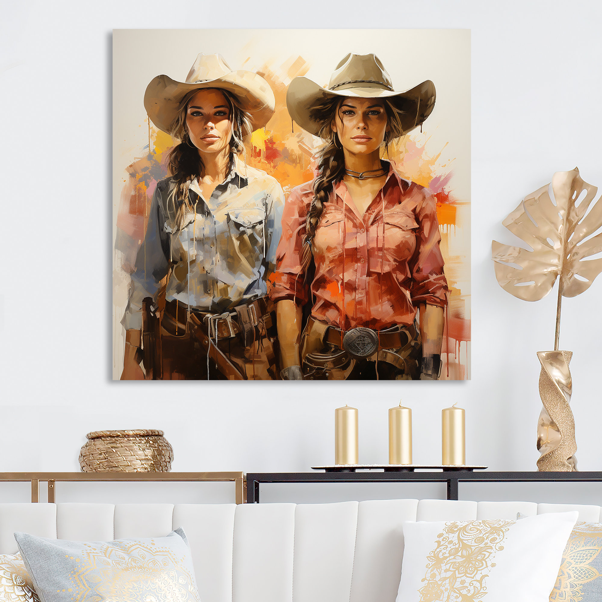 Lark Manor™ Western Elegance Cowgirls Grace I - Cowgirls Metal Wall Art ...