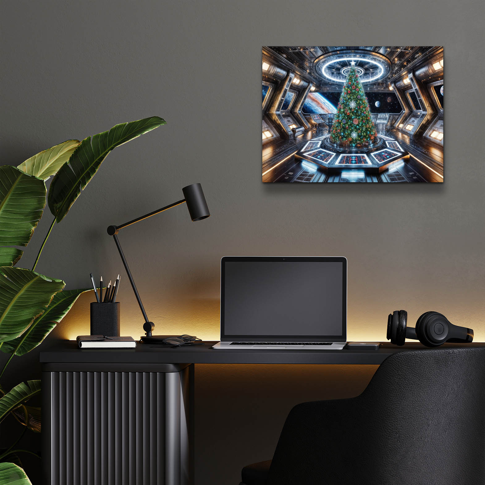 Ebern Designs 'Christmas Tree In Spaceship.jpg' by Rey Klimt Acrylic ...