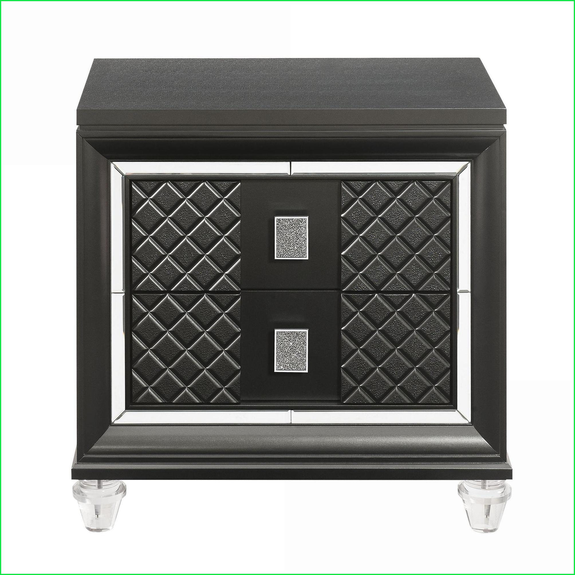 Latitude Run® Modern Metallic Grey 2-Drawer Bedroom Nightstand | Wayfair