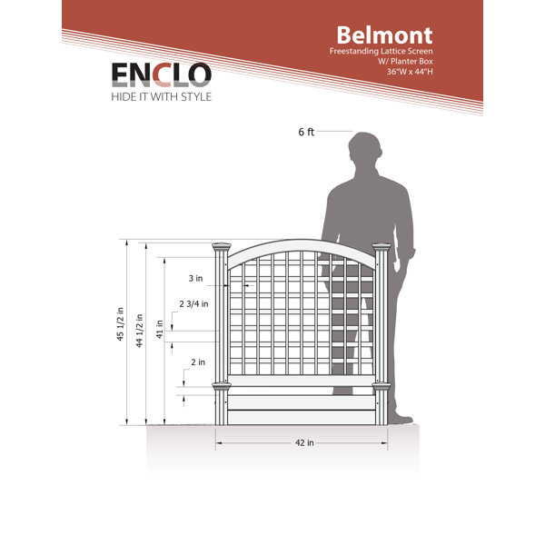 Enclo 3,8 pi H 3,5 pi. L 1,25 pi. L Belmont et Commentaires - Wayfair ...