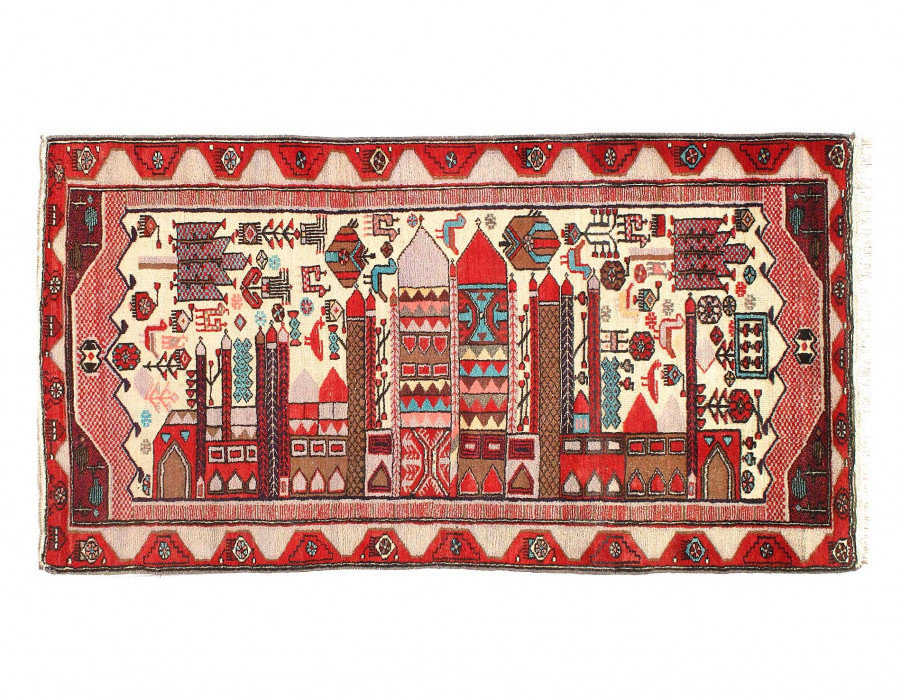 Isabelline Persian vintage hand knotted hamdan rug 3'5'' X 6'6'' | Wayfair