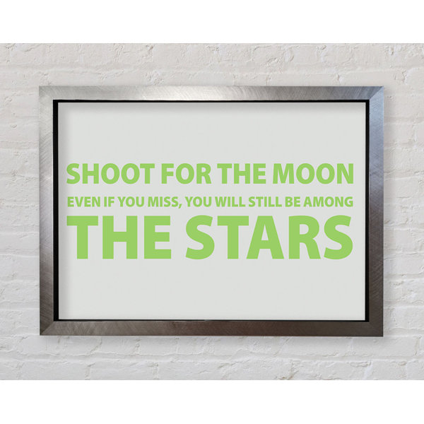 Bright Star Motivational Quote Shoot For The Moon Lime Green - Single ...