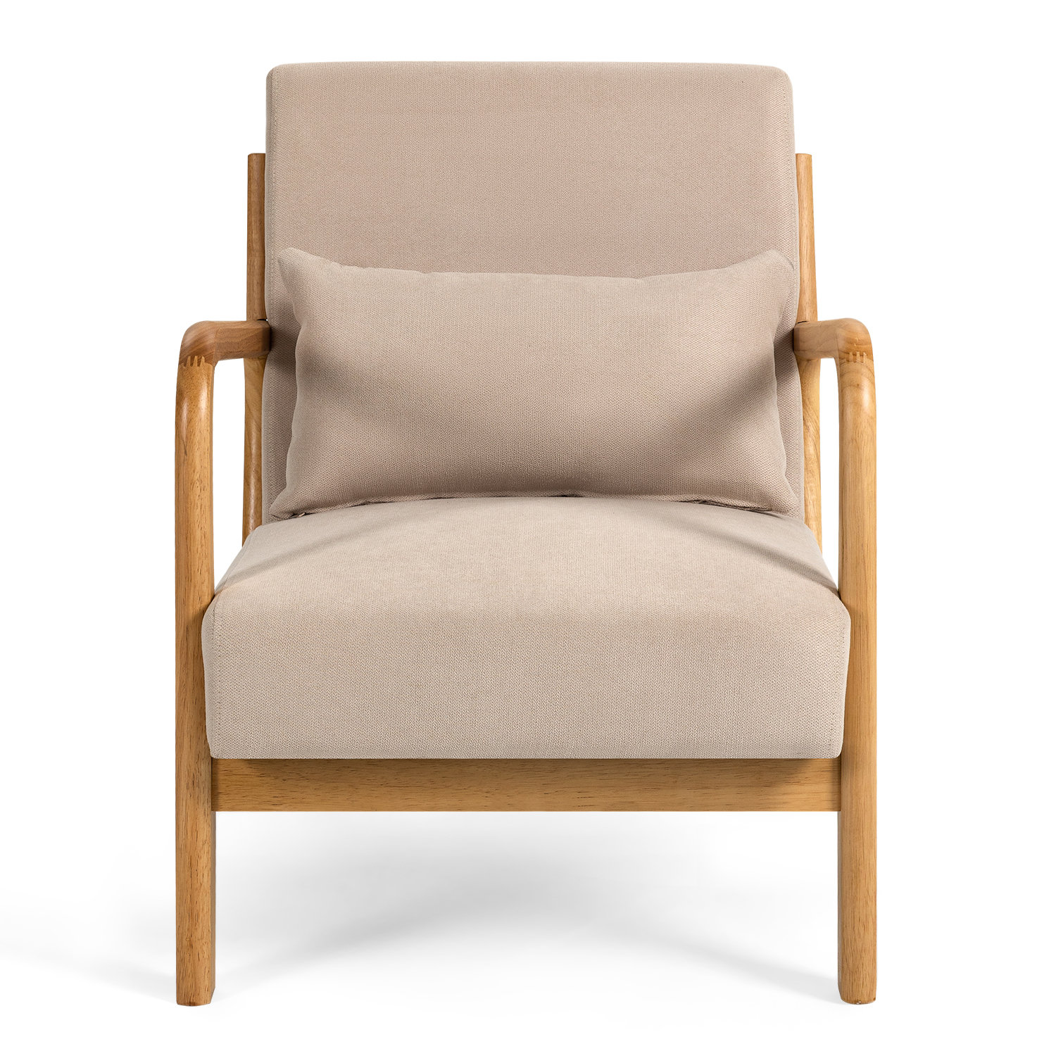 George Oliver Chair with Lumbar Pillow, Lounge Arm Chairs, Fabric Comfy ...