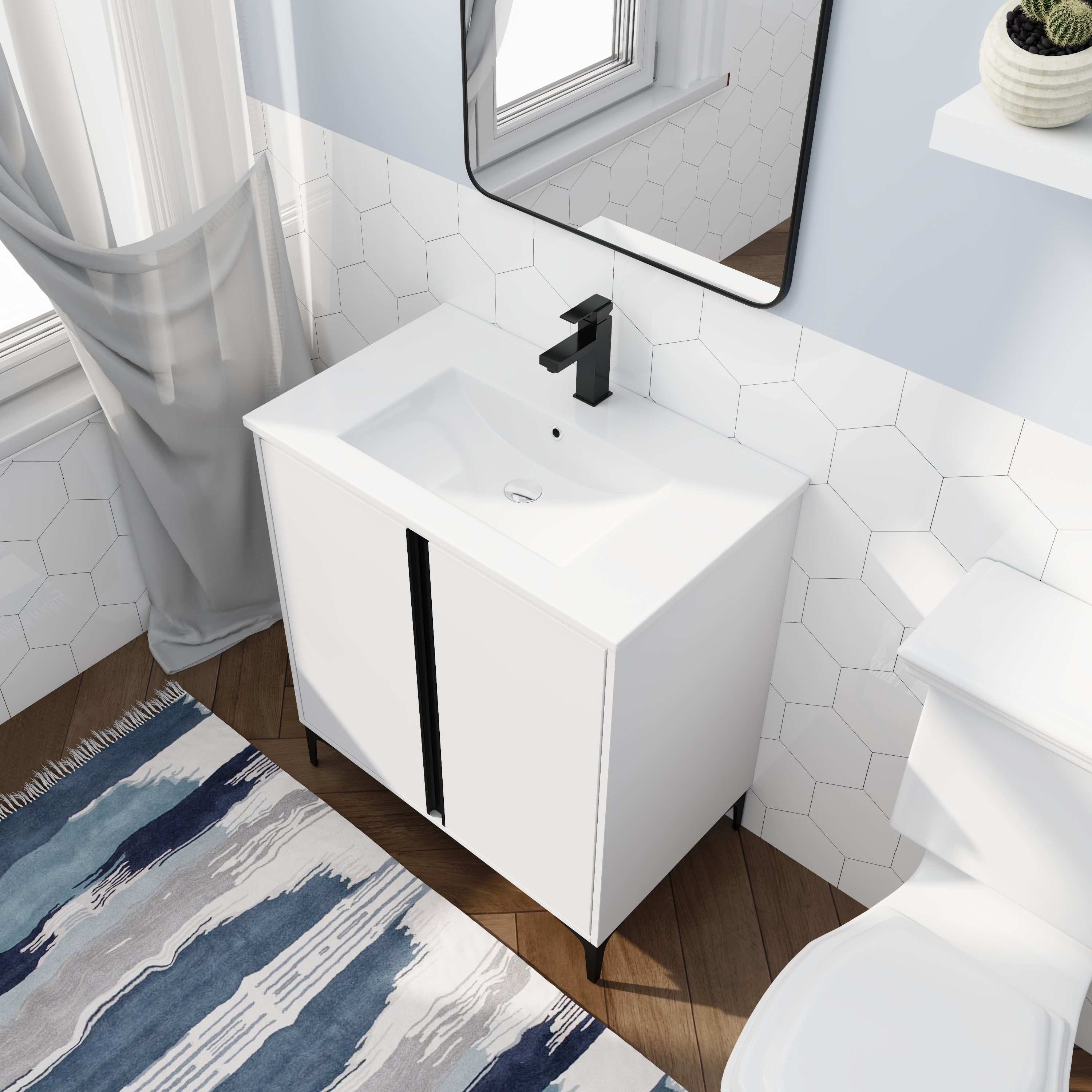 Ebern Designs Nordquist 30 02 Single Bathroom Vanity With Ceramic Top