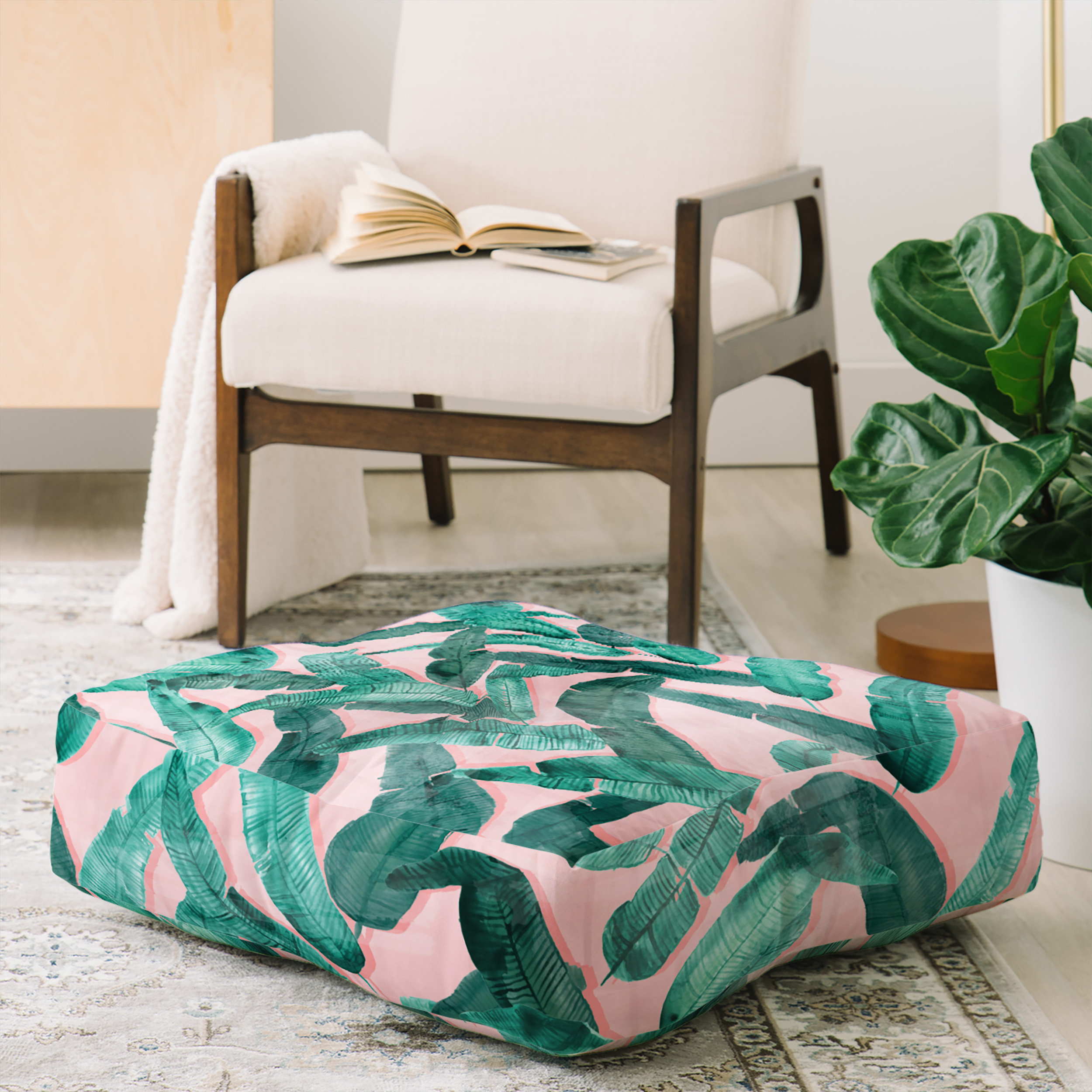 Deny Designs Dash and Ash Banana Leaf Floor Pillow | Wayfair