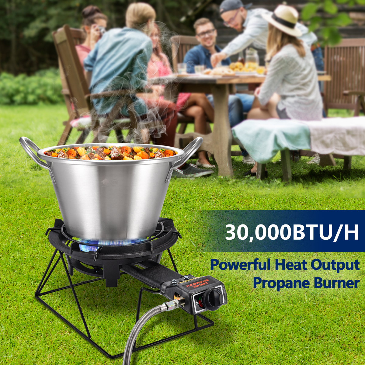 ARC 30,000 BTU High Pressure Cast Iron Propane Single Burner Stove ...