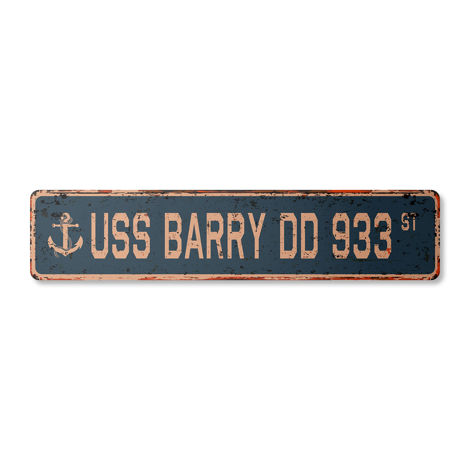 SignMission USS Barry DD 933 Aluminum Street Sign | Wayfair