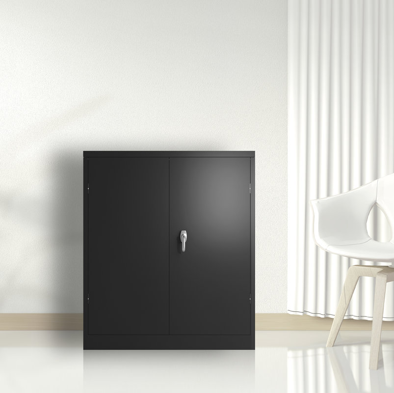 IRHOMA Metal Storage Locker with 2 Doors and 2 Shelves, Lockable Steel ...