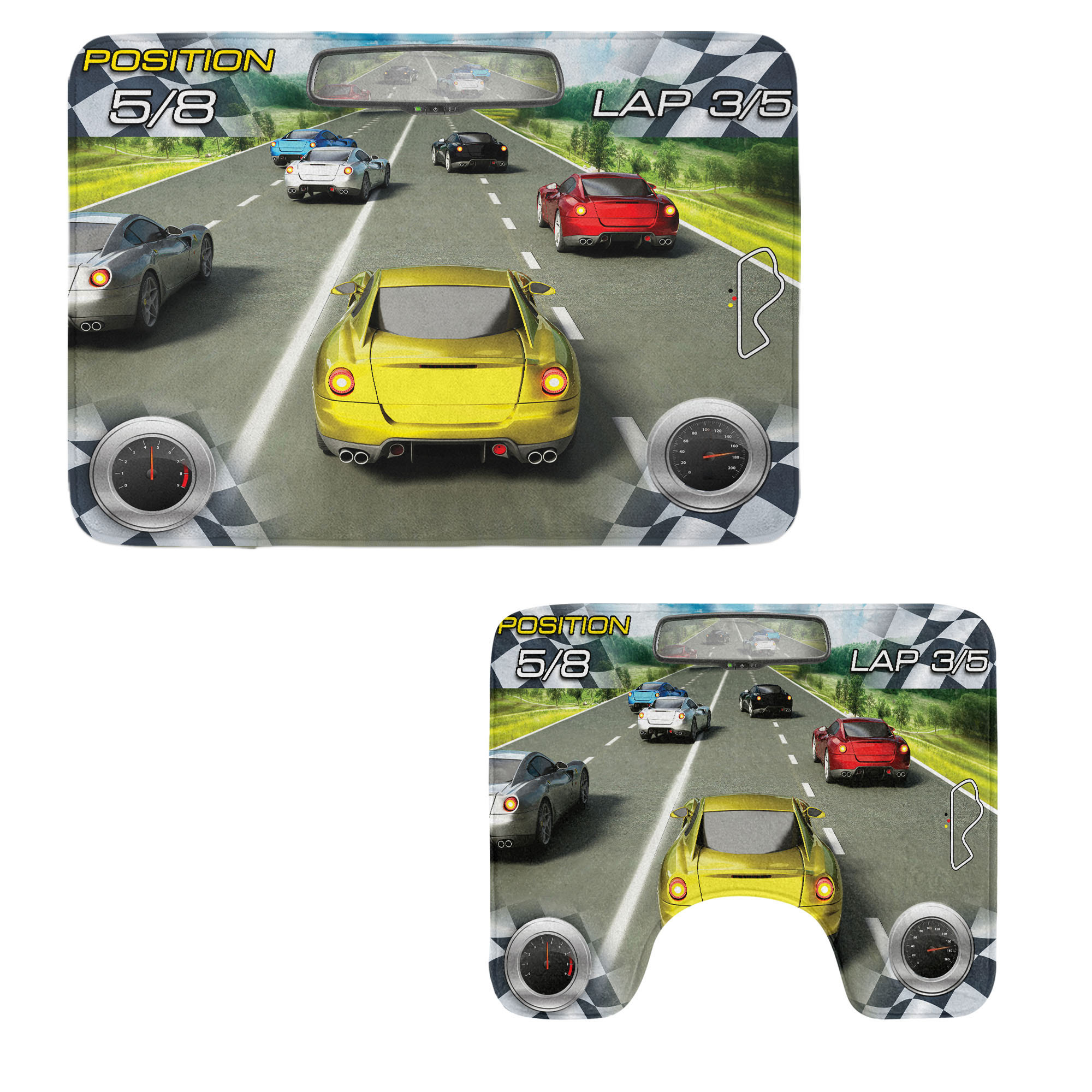 East Urban Home Video Game Bathroom Rug Set 2 Pieces Rectangle ...