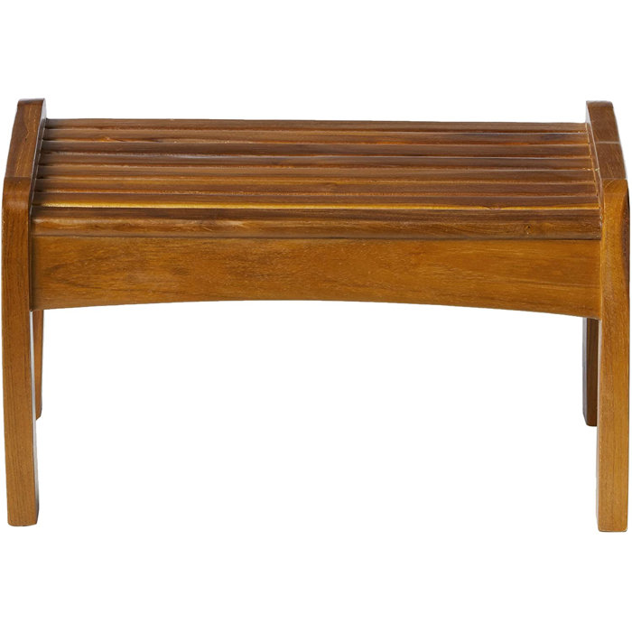 Rebrilliant Iyanna Teak Step Stool & Reviews | Wayfair