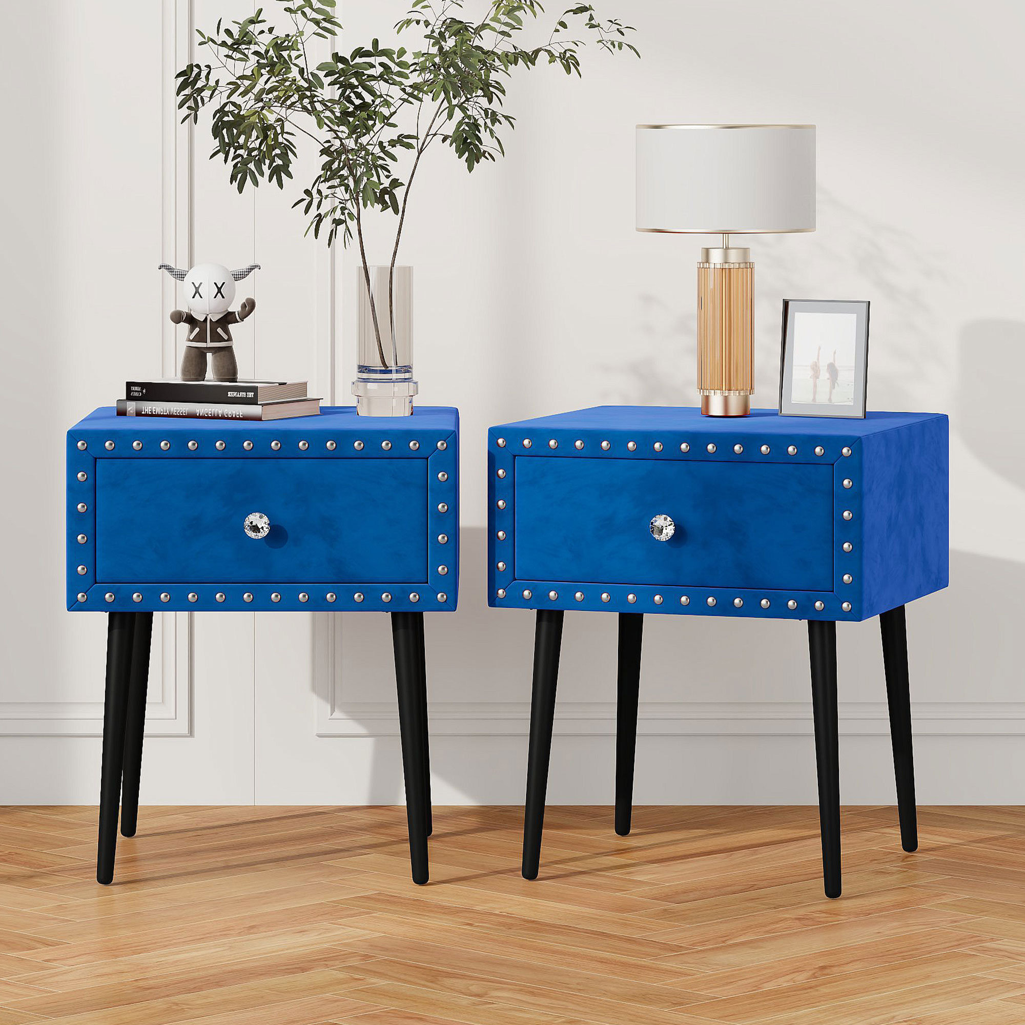 Everly Quinn Nightstands Set Of 2 Modern Nightstand Bed Side Table ...