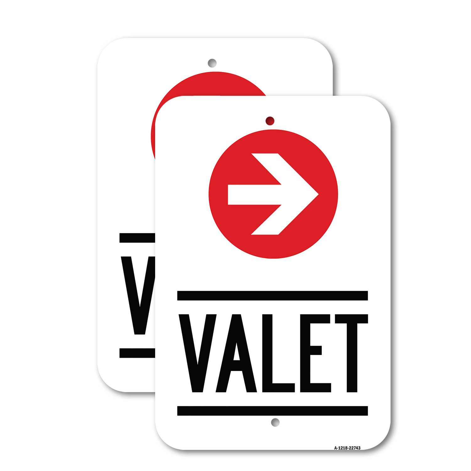 SignMission Valet Right Arrow Aluminum Sign | Wayfair