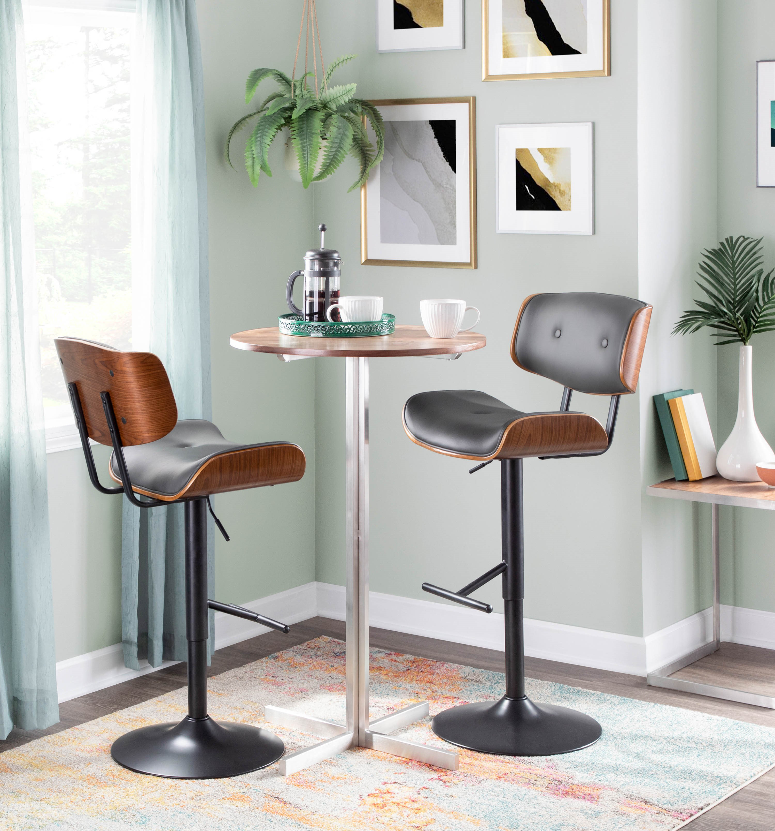 Wade Logan Betuel Mid-century Modern Adjustable Barstool With Swivel By ...