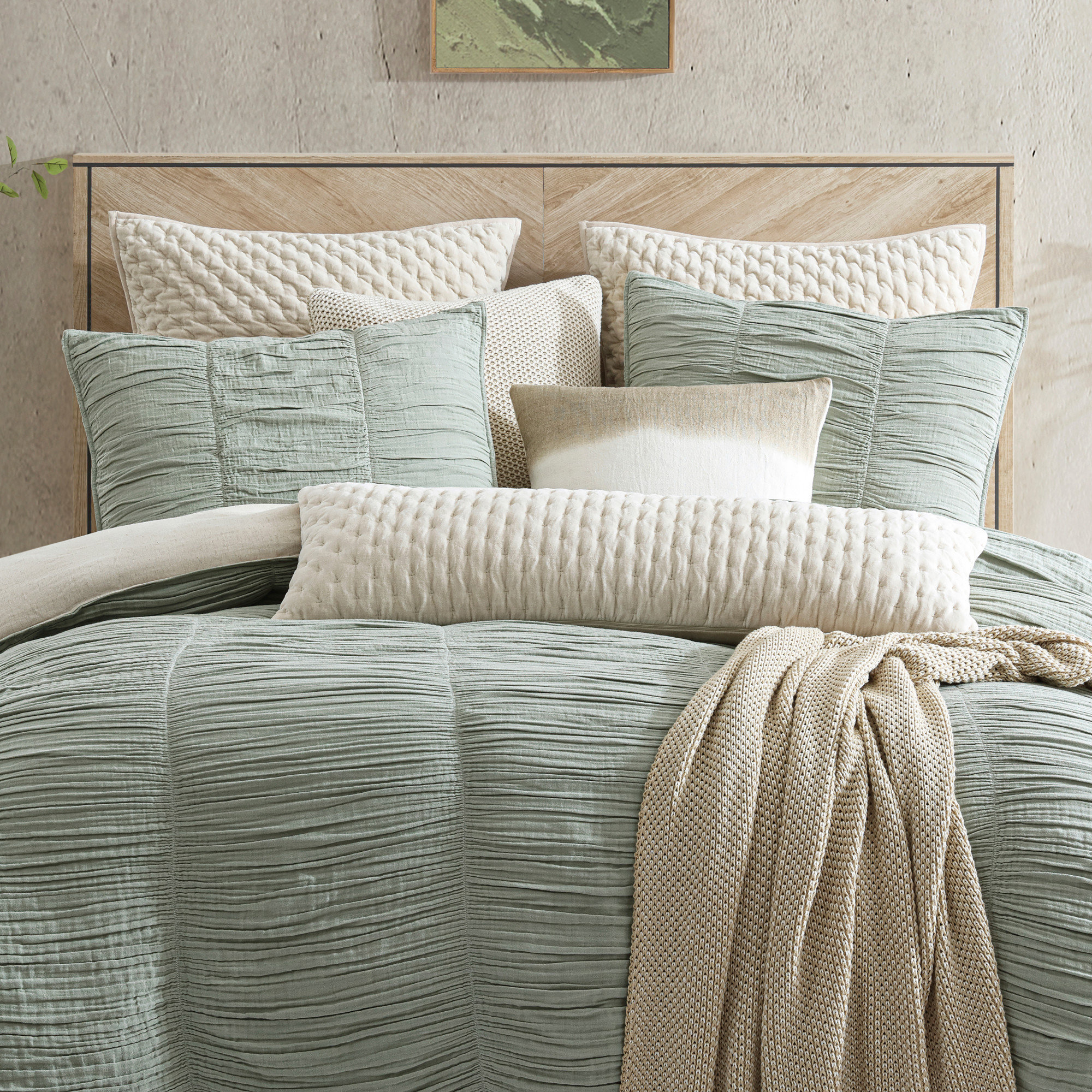 DKNY Pure Ruched Gauze Comforter Set Green & Reviews | Wayfair