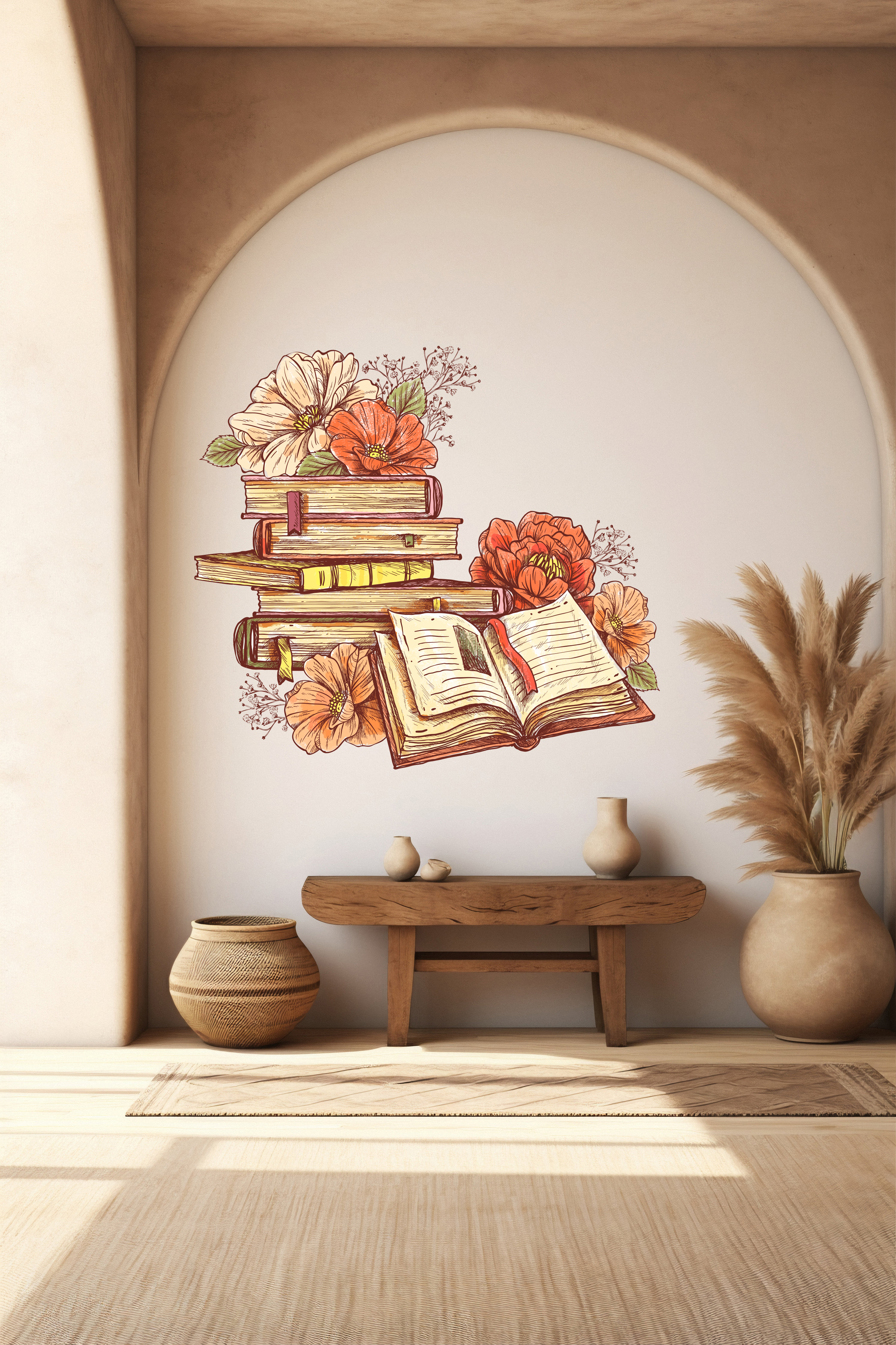 Red Barrel Studio® Vintage Books Wall Decor, Library Vinyl Wall Art ...