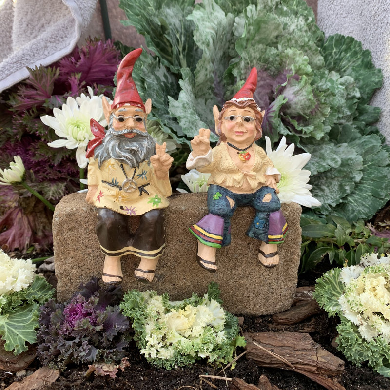 HomeStyles Nowaday Gnome Hippie Jerry "Peace Man" and Janice "Chick ...
