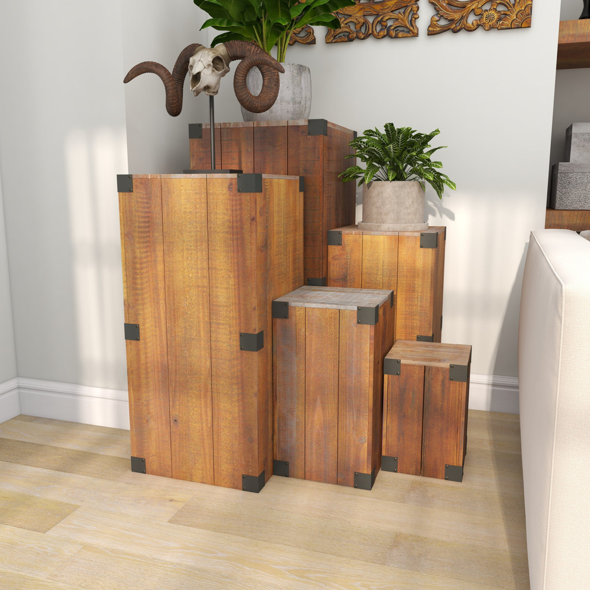 Gracie Oaks Harland 5 Piece Pedestal Plant Stand Set & Reviews ...