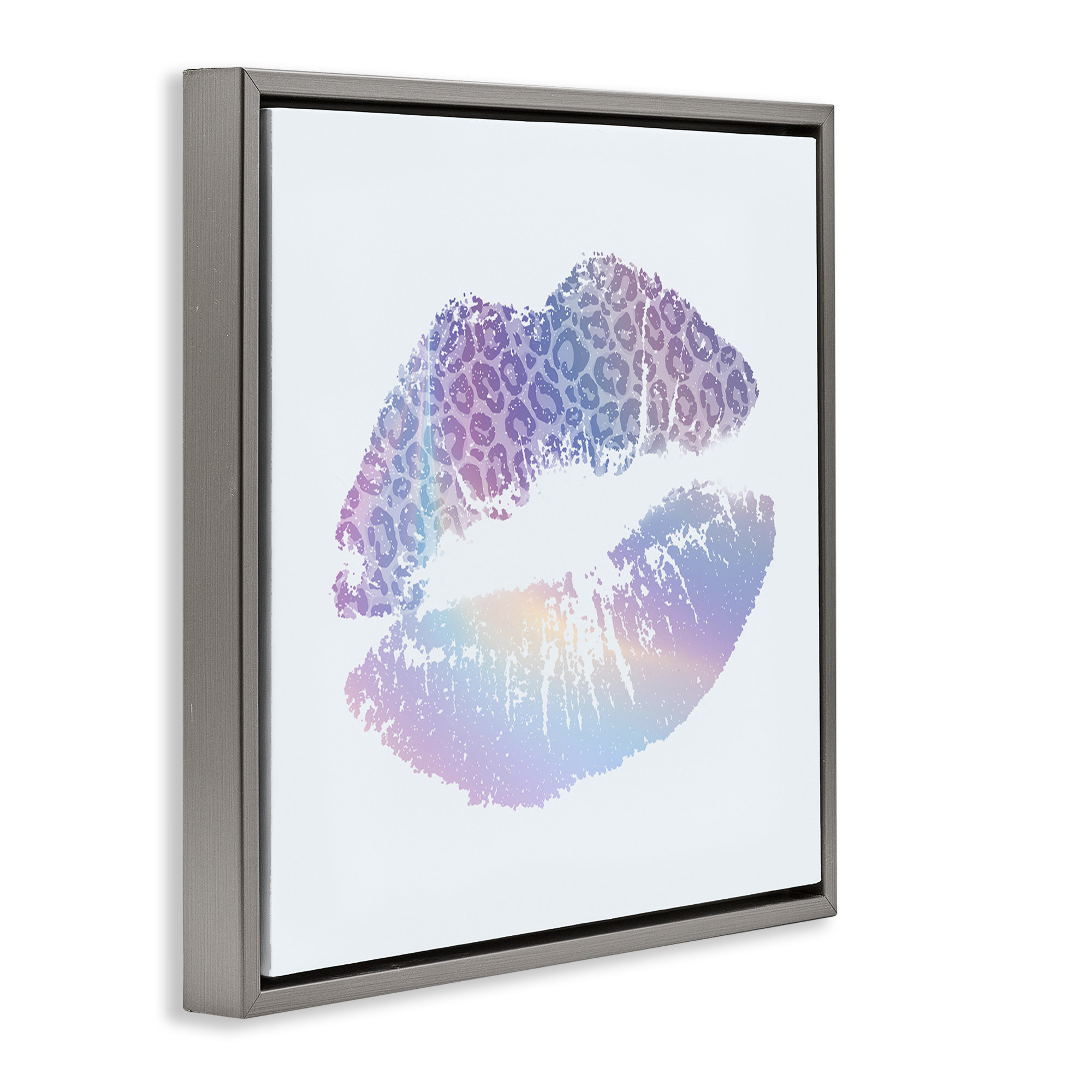 Mercer41 Glam Patterned Kiss Floating Frame, design by Kim Allen | Wayfair