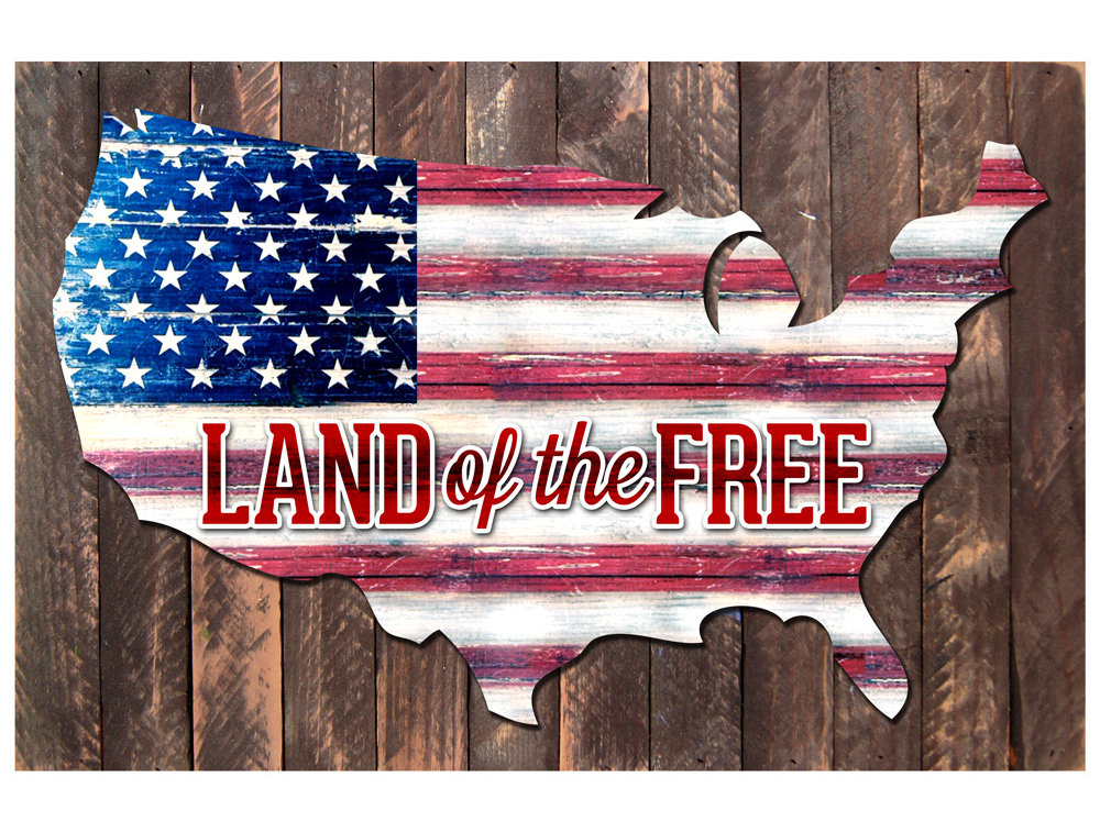 Designocracy Americana US Map Vintage Rustic Board Wall Décor | Wayfair