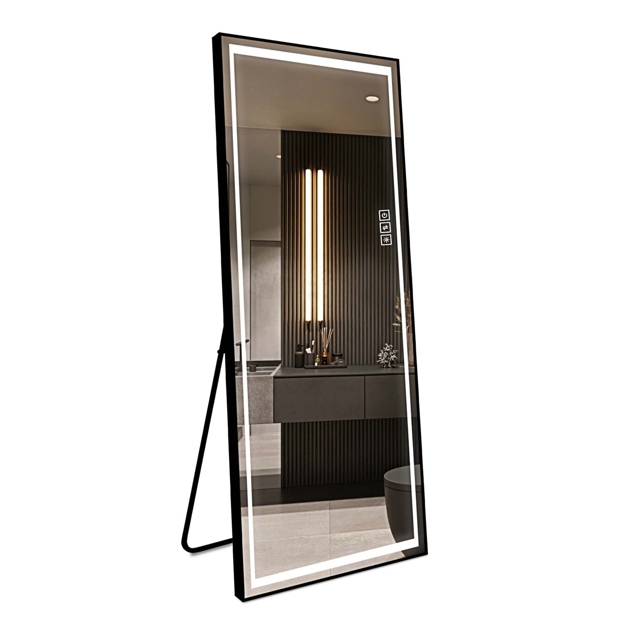 Latitude Run® LED Mirror Full Length Mirror With Lights Wide Standing ...