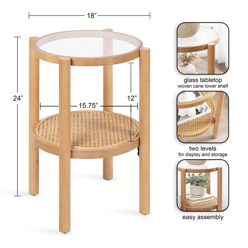Bay Isle Home™ Tiered Round Rattan Side Table | Wayfair