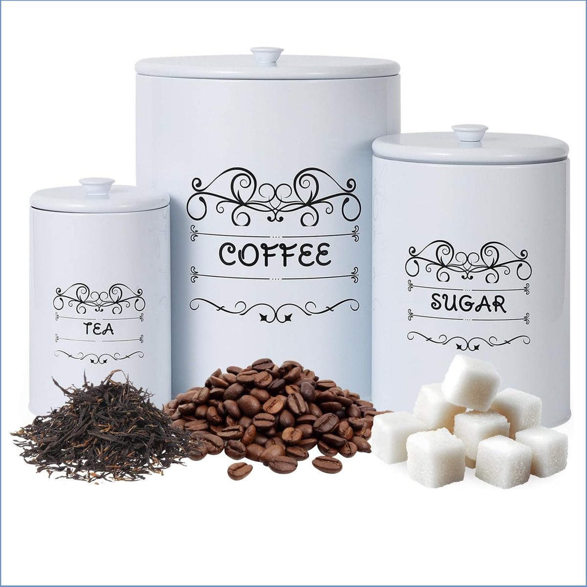 August Grove® Kitchen Canisters Set Of 3, Airtight Vintage Food Storage ...