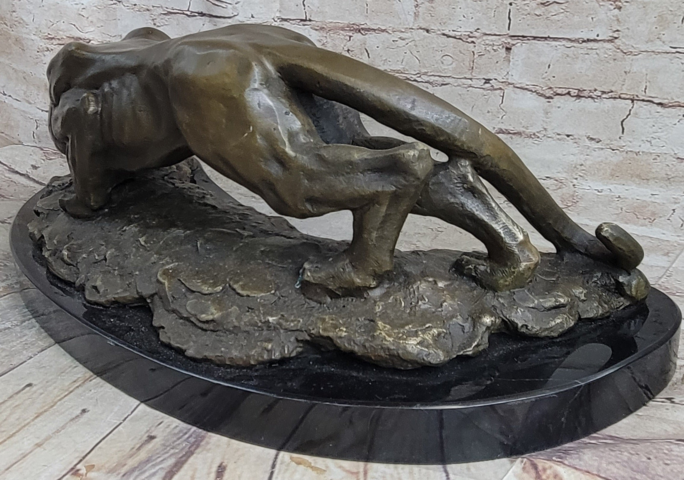 Bungalow Rose Waking Panther Mountain Lion Puma Big Cat Bronze Statue ...