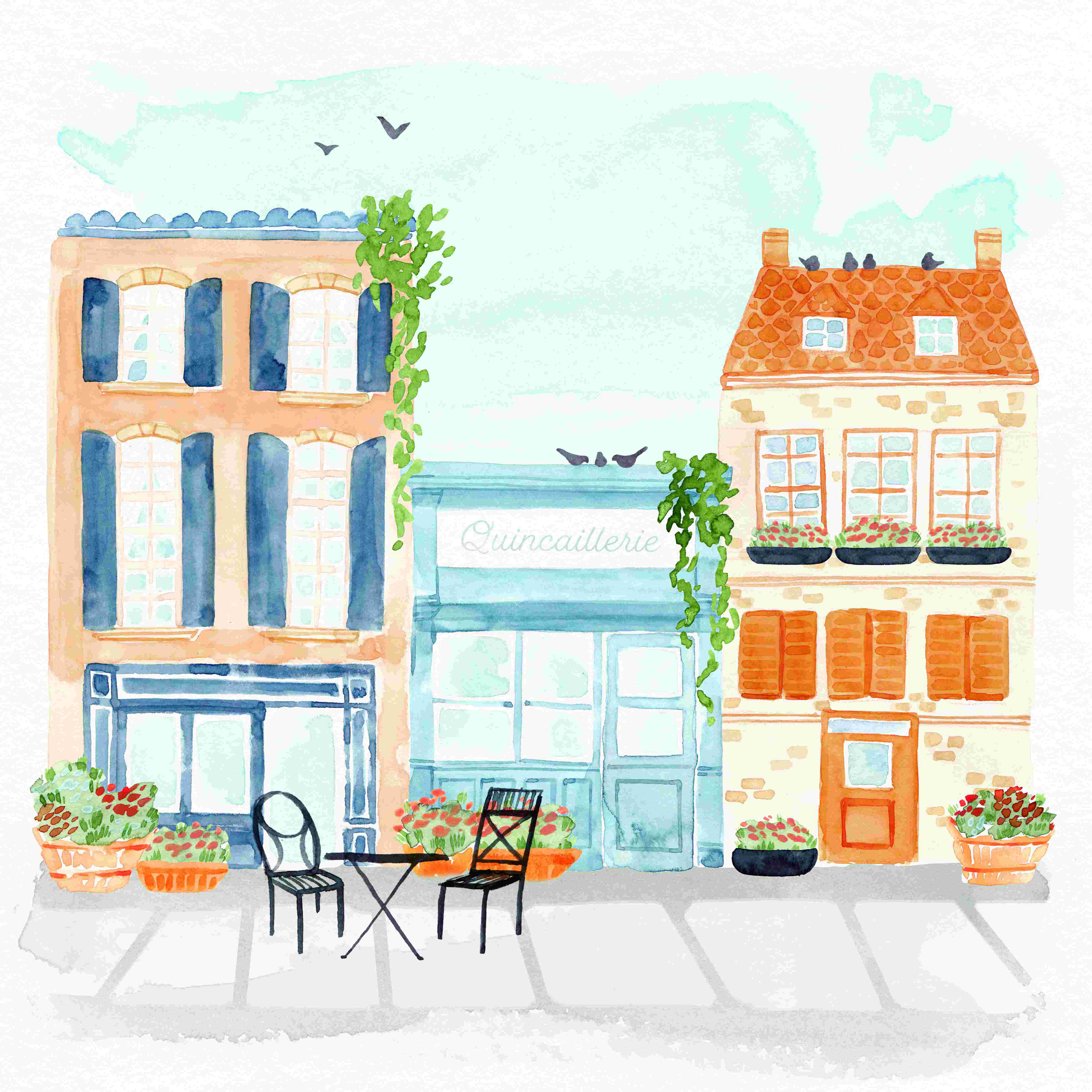 Winston Porter French Shops Wrapped Canvas Painting | Wayfair