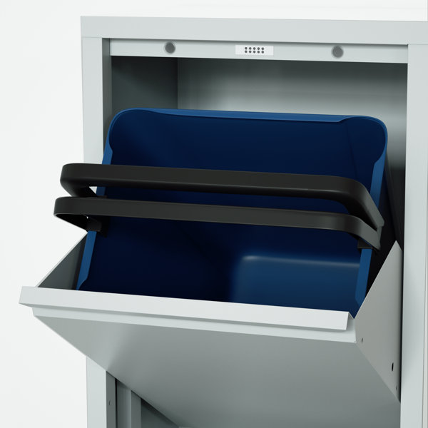 EuropeanFurniture Metal Open Multi-Compartments Trash & Recycling Bin ...