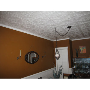 A La Maison Ceilings Ivy Leaves 1.6 ft. x 1.6 ft. Polystyrene Glue-up ...