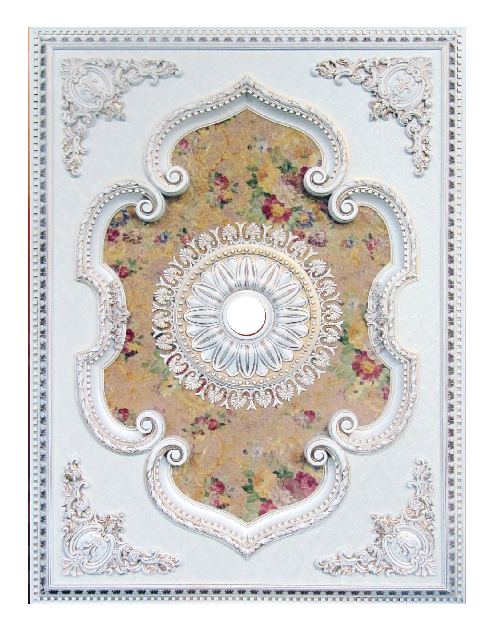 Artistry Lighting Floral Center Rectangle Ceiling Medallion | Wayfair