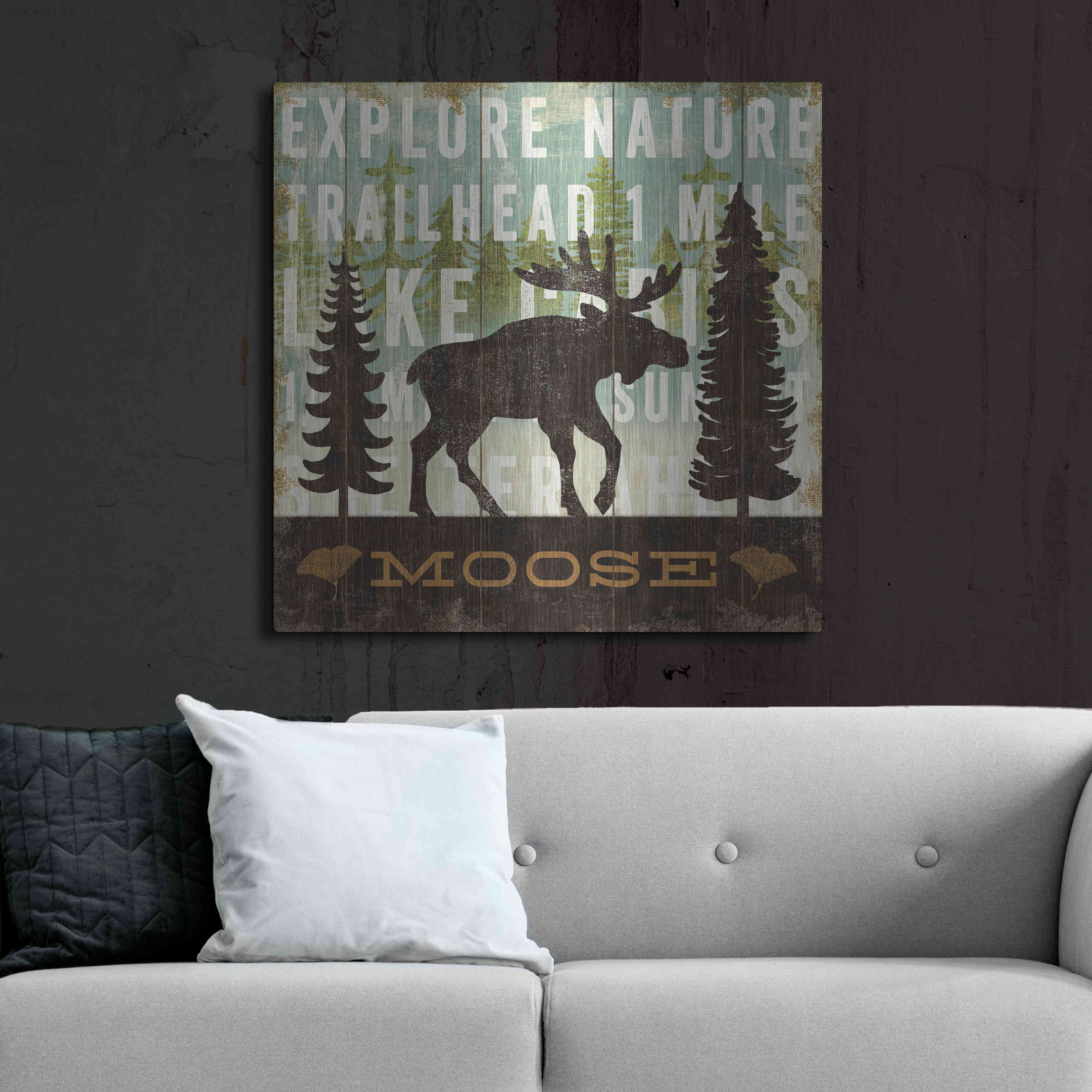 Millwood Pines 'Simple Living Moose' by Michael Mullan, Metal Wall Art ...