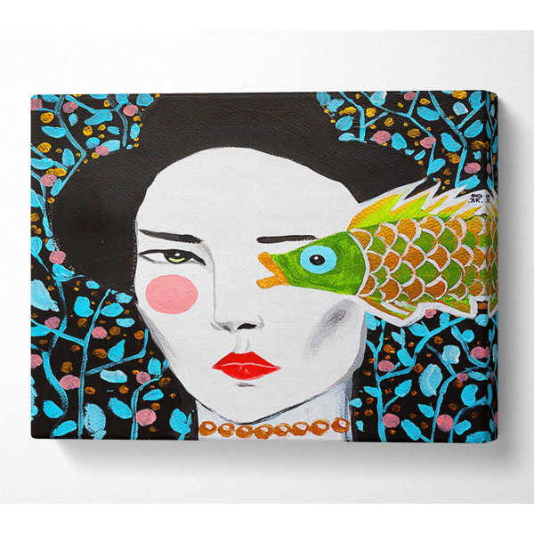 Marlow Home Co. Geisha Fish - Wrapped Canvas Painting | Wayfair.co.uk